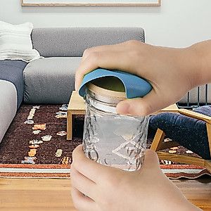 4pcs Jar Opener Gripper Pads, Rubber Jar Grippers Multi-function Jar Opener for Seniors with Weak Hands Kitchen Coasters (Blue, Purple)