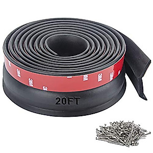 Garage Door Rubber Seal Strip, Universal Garage Door Seal, Weatherproofing Garage Door Weather Stripping（20FT)