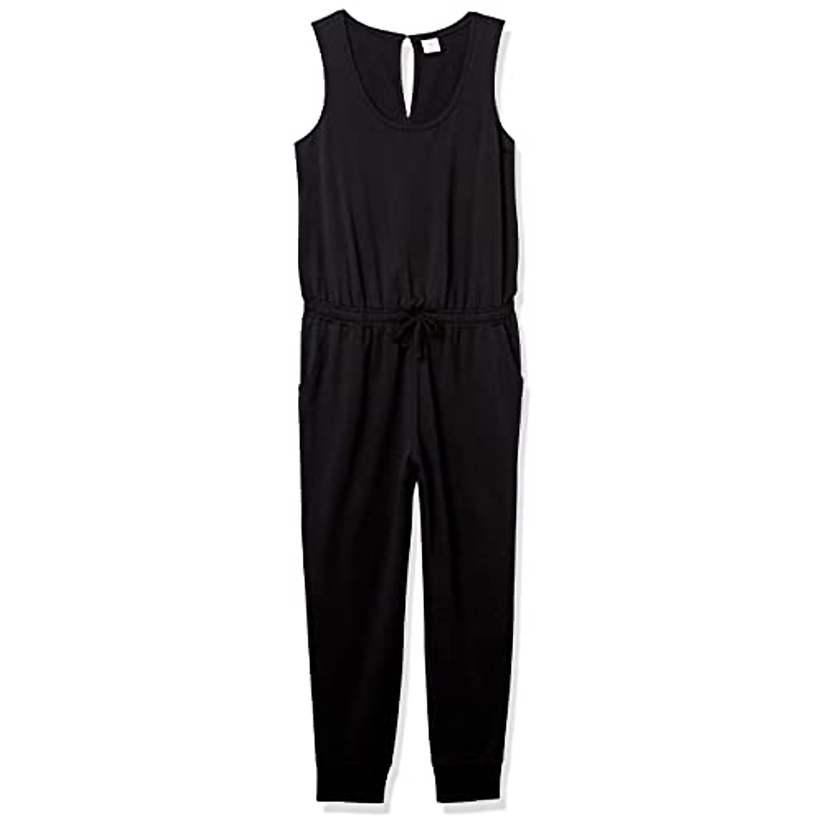 Amazon Essentials Women's Studio Terry Fleece Jumpsuit (Available in Plus Size), Black, Medium