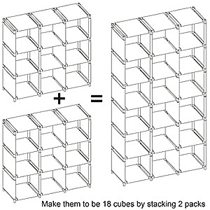 FIDUCIAL HOME 9 Cubes Storage Organizer, Sturdy Metal Frame, Black