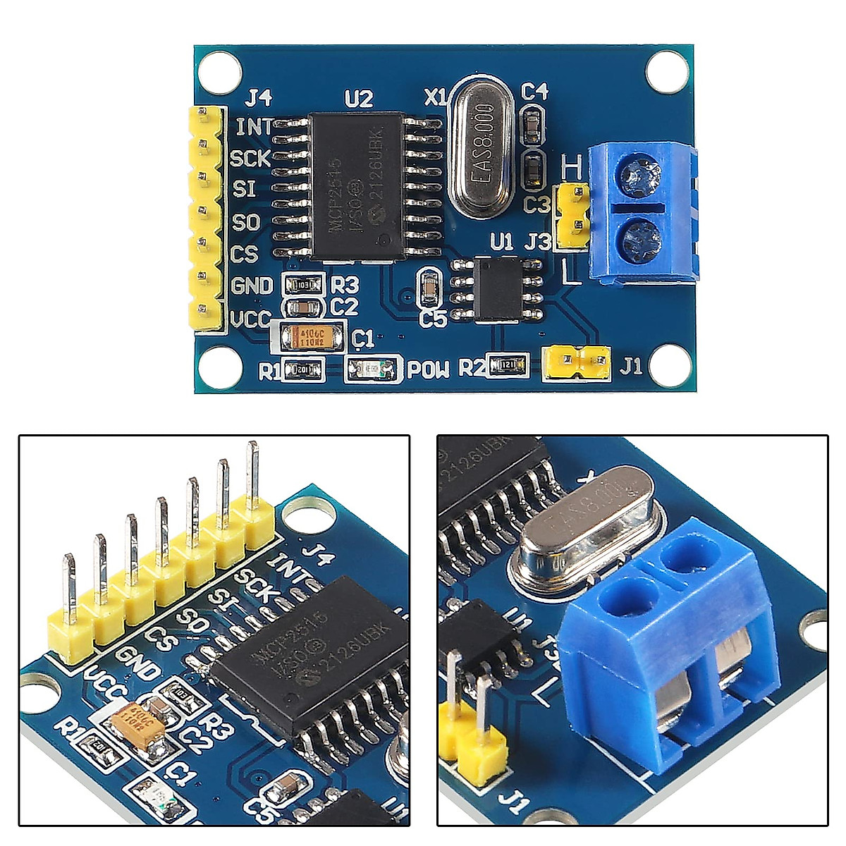 ALMOCN 5pcs MCP2515 CAN Bus Module TJA1050 Receiver SPI Module DC 5V Power Supply Converter for Arduino 51 MCU ARM Controller Development Board