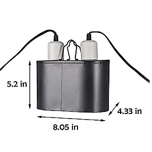 Dual Reptile Light Fixture Terrarium Heat Lamps Deep Lamp Dome Reptiles Lighting Heating Lamp Combo Holder for Iguana,Tortoise,Hamster,Snake,Habitat Independent Control without Bulbs 150w black