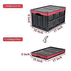 GUOZI 30 Liter Collapsible Storage Bin with Lid, Durable Plastic Folding Storage Crate, Stackable Storage Box Organizer Container for Keepsake Toy Photos Office Nursery Wardrobe Bookshelf etc.