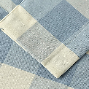 VOGOL Buffalo Check Valance for Windows, Blue and White Kitchen Garden Farmhouse Valance 18 Inch Long Rod Pocket Valance for Small Windows, One Panel