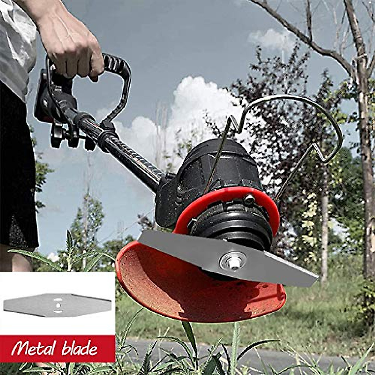 FGHTH Cordless Grass Trimmer Lawn Mower Electric Garden Handheld Strimmer with 48V Lithium-Ion Battery, 8 Blades