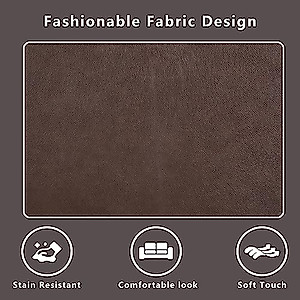 Caberryne Leather Recliner Sofa Sets, Loveseat for Living Room Furniture Set, Reclining Couch, Wall Hugger Double House/Office/Theater Seating(Loveseat Recliner), Light Brown