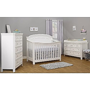 Sorelle Furniture Changing Table Topper for Dresser, Dressing and Diaper Changing Solution for Baby Dresser, Nursery Furniture-White