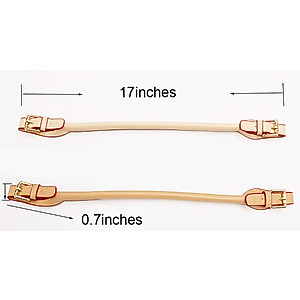 2pcs Synthetic Leather Genuine Replacement Interchangeable Shoulder Strap for Handbags Purse Bags - Beige - 17 Inch