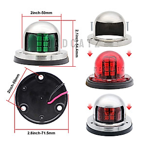 MADCATZ MIX Side Marker Light Assemblies Boat Interior Lights Red/Green 8 LED Port Starboard Stainless Steel Navigation Lights for Boat Ship Yacht 12V DC Waterproof Pack of 2