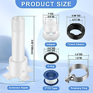 Dreyoo Four in One Tub Adapter, Bathtub Faucet Adapter Slip Fit for Copper, Universal Fits 1/2'' Copper Pipe, 1/2'' IPS and 3/4'' IPS, Tub Spout Diverter Repair Kit with Assembly Tool