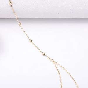 Jerany Boho Gold Body Chain Small Bead Sexy Bra Bikini Waist Body Necklace Beach Body Chains for Women