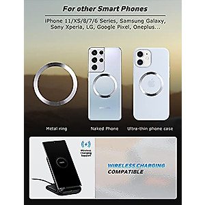 eSamcore Magnetic Phone Mount for Car Dashboard Magnet Phone Car Mount for iPhone 12/13/ 12 Pro/ 12 Pro Max/Mini/MagSafe Case Car Phone Holder Mount, Include Metal Plate Ring for All Cell Phone