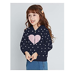 CM-Kid Toddler Girls Hoodie Sweatshirt Heart Print Outfits Hoodies T-Shirts for Kids Long Sleeve Pullover Fleece Sweatshirts Jacket Shirt Clothes Size 7