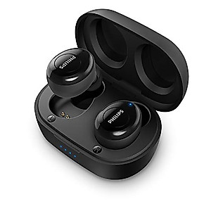 Philips T2205 In-ear True Wireless Headphones with IPX4 Splash Resistant, Super-small Portable Charging Case, Built-in Microphone, Up to 12 Hours (4+8) Playtime, Works with Voice Assistants, TAT2205BK