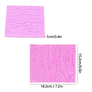 Tree Bark Texture Silicone Mould Cake Fondant Lace Mould Imprint Mat Decorating Supplies for Cakes Fudge Biscuits Candies Chocolate (7.2x6.0x0.4in Pink)(pink)
