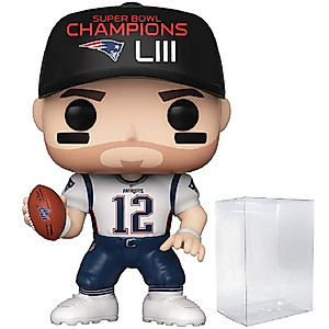 POP Football: Patriots - Tom Brady (SB Champions LIII) Funko Vinyl Figure (Bundled with Compatible Box Protector Case)