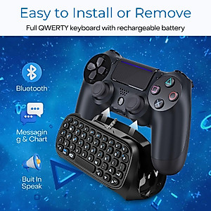 TNP PS4 Chatpad - PS4 Controller Keyboard Attachment, Compact Design - The Ultimate QWERTY Gamepad Keyboard for Playstation4, Compatible with PS4, PS4 Slim, and PS4 Pro