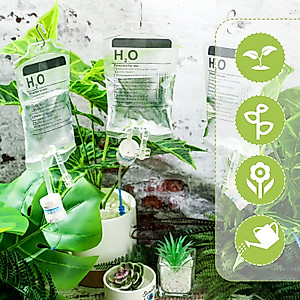 6 Pcs Plant Drip Irrigation Bag 350ml Automatic Plant Waterer Plant Watering Devices System Waterer with Adjustable Valve Switch for Indoor Outdoor House Potted Plant Support Gardening System Kit