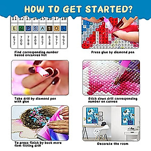 Suzoesty 5D Diamond Painting Kits for Adults Kids, DIY Full Drill Diamond Painting, Rhinestone Diamond Art Kits for Beginner Great Gift Home Wall Decor (12”x16”)