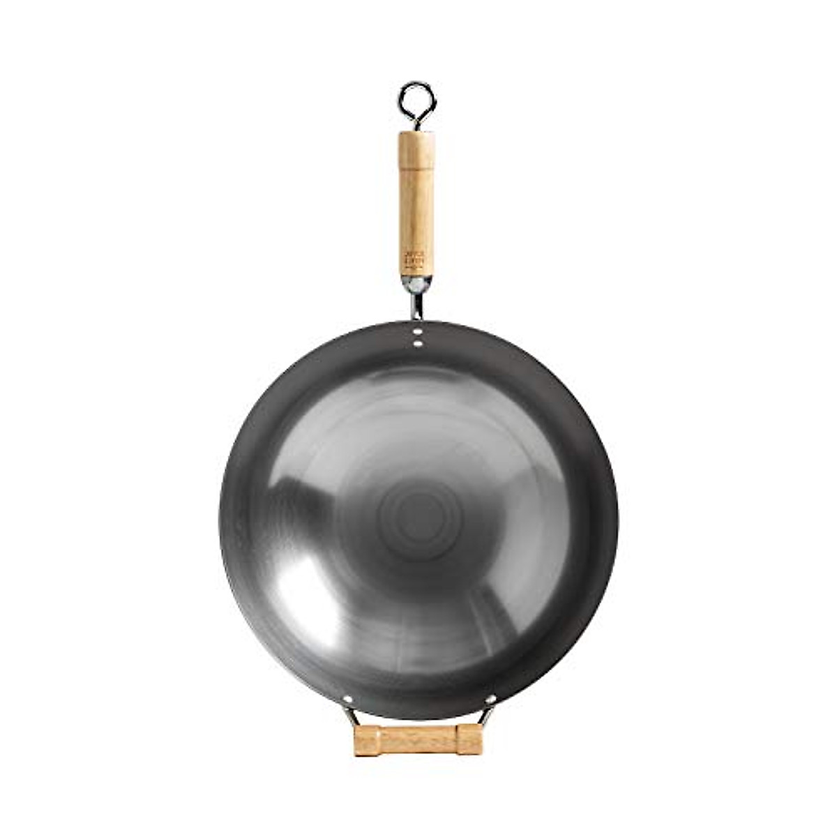 JOYCE CHEN Classic Series 14-Inch Round Bottom Carbon Steel Wok with Birch Handles