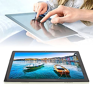 Janzoom 10.1 Inch Tablet, MTK6889 CPU ROM 256GB 4G Call Dual SIM Dual Standby Tablet for Home (Light Green)