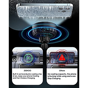 [Semiconductor Cooling] MagSafe Car Charger, ZeeHoo MagSafe Car Mount Charger Wireless Fast Charging for iPhone 14 13 12 Pro Max Mini,15W Cooling Charging Air Vent Phone Holder
