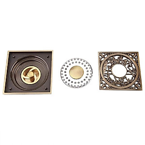 Haofy Shower Drain Hair Catcher, Shower Drain Hair Catcher, Brass Shower Floor Waste Drain Strainer Cover for Bathroom Bathtub and Kitchen Drain Cover(C)