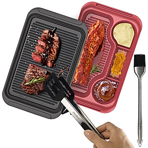 Joviton Home 4PCS Melamine Grill Prep Station Tray Set, Outdoor BBQ Grill Station Accessories for Raw and Cooked Food, BBQ Grill Tools Added