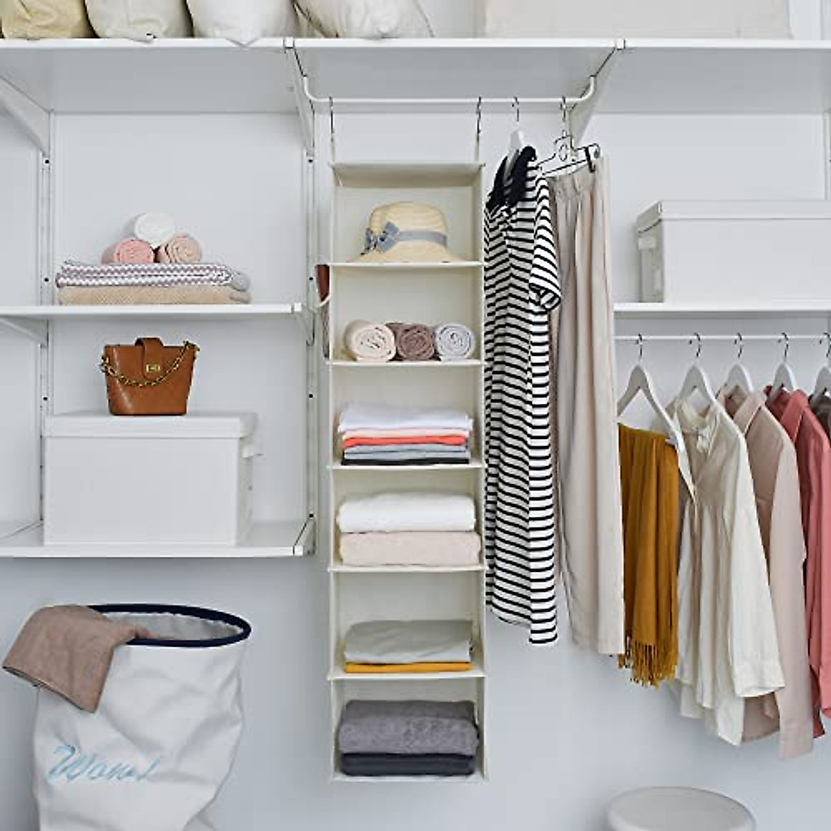 GRANNY SAYS Bundle of 1-Pack Shelf Organizer for Closet & 1-Pack Closet Hanging Storage Shelves