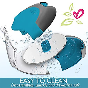 DECOSTYLE, Blue Pizza Cutter Wheel with Protective Blade Cover, improved, Super Sharp, Easy To Use and Clean, Slicer, Ergonomic Rubberized Grip, heavy dutty, Stainless Steel, Dishwater Safe