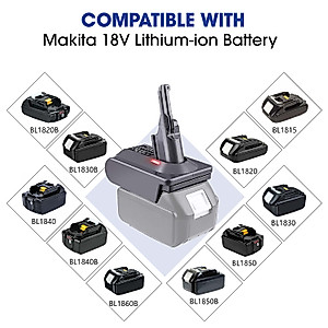 EID V8 Adapter for Dyson V8 Battery,for Makita 18V Battery Compatible for Dyson V8 Series Animal Absolute V8 Fluffy Cordless Stick and Handheld Vacuum Cleaner(Adapter ONLY)