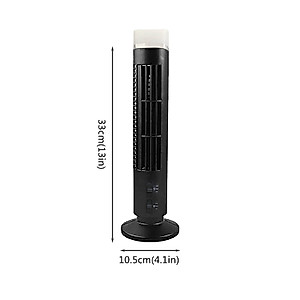 Tower Fans for Home, Mini Bladeless Tower Fan With Light, Led Bladeless Tower Electric Fan, Mini Vertical Conditioner (White)