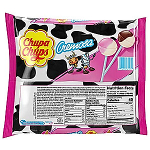 Chupa Chups Cremosa Lollipop Assortment, 2 Ice Cream Flavors, Individually Wrapped Candy for Kids, 16.9 OZ Bag (40 Suckers)