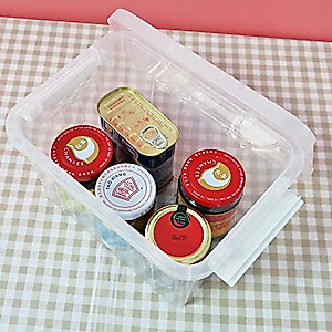 Kiddream Clear Plastic Storage Bins with Lids, 6 Quart Latch Boxes Set of 6, F