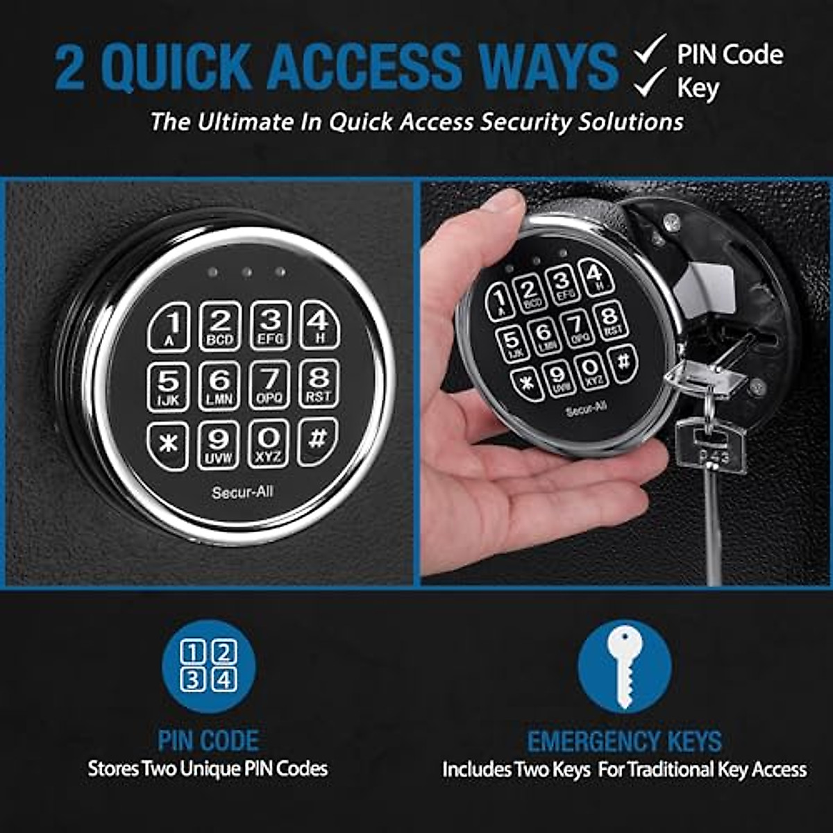 BARSKA Digital Keypad Fireproof Security Long Gun Safe Vault with Lock Out Mode, Silent Mode, Safe Alarm, Low Battery Warning - 19.97 Cu Ft