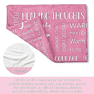 Warm Hugs Blanket - Breast Cancer Gifts for Women, Strength Courage Positive Get Well Soon Gift for Friend Family, Healing Inspirational Soft Comfort Throw Blanket
