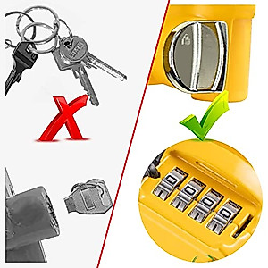 ZUNGOUMC Trailer Lock,Trailer Hitch Locks Universal Adjustable Storage Security Heavy Duty Trailer Coupler Lock， for rvs and Various Travel Trailers Yellow with Combination Lock