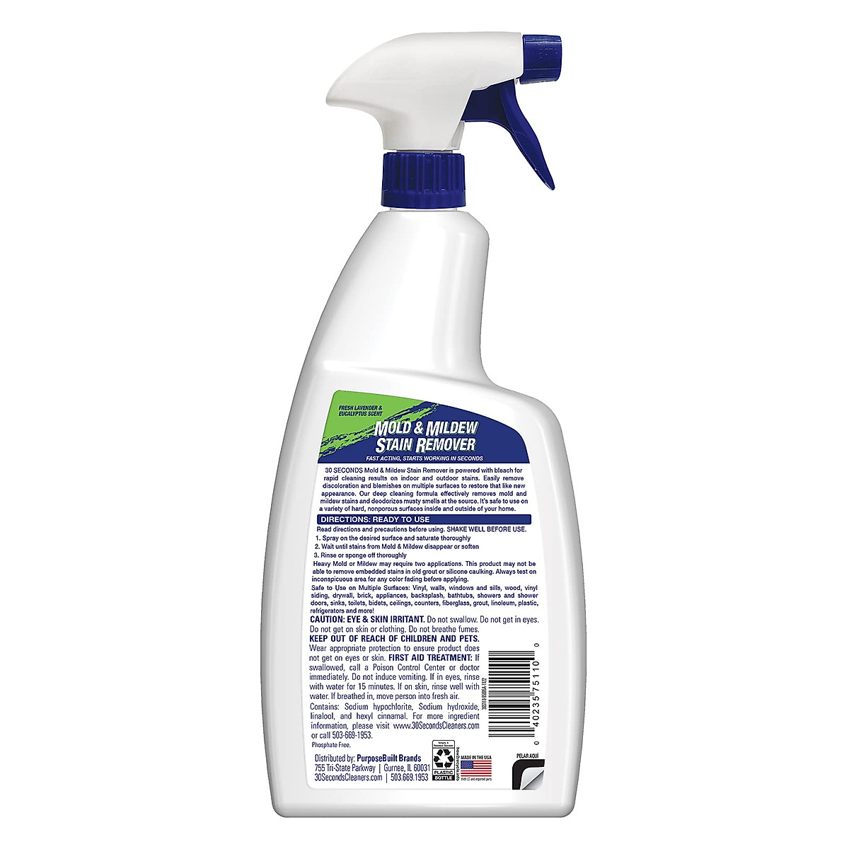 30 SECONDS Mold & Mildew Stain Remover Spray- Indoor & Outdoor Use