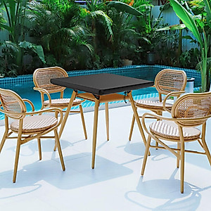 Delixike Outdoor Square Table Cover, Waterproof Patio Table Top Cover, Anti-uv Garden Furniture Covers,Fit for 27Inches Square Patio Furniture Outdoor/Indoor Use, Diameter 27.5inch