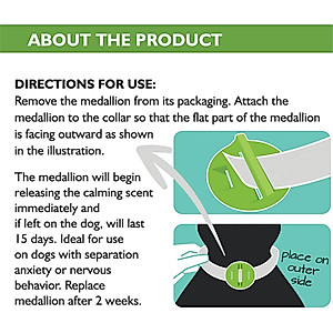 Only Natural Pet Just Relax Botanical Calming Collar Medallion for Dogs, Anxiety Relief/Calming with Essential Oils - Each Box Contains 2 Medallions (1 Month Supply)