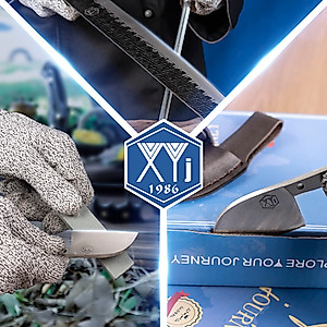 XYJ Slice Cooking Knife With Edge Guards Protector,Kitchen Knife,Sharpener Steel,Japanese Chef Knives,Meat Vegetable Cutting Carving Brisket Knife,Long Blade,Full Tang (14.5 Inch)