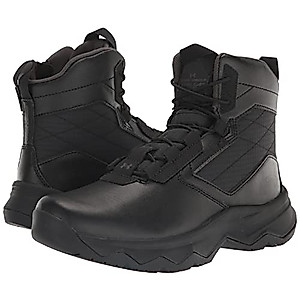 Under Armour Men's Stellar G2 6" Side Zip Lace Up Boot, (001) Black/Black/Pitch Gray, 11.5