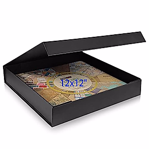 12x12 Scrapbook Storage Box for Scrapbooks, Papers and Supplies, Odor Free, Solid Black, 1 PCS 1 Pack