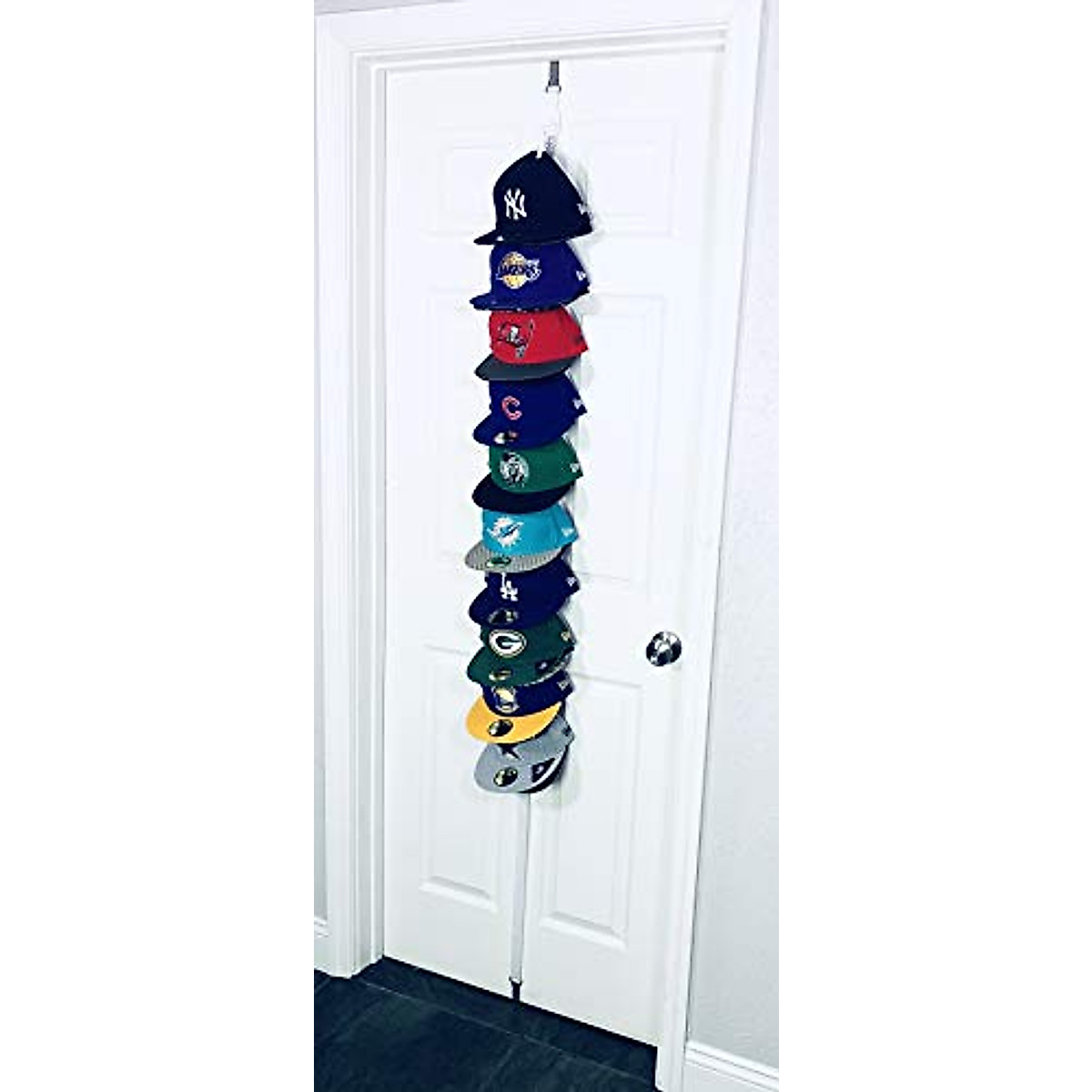 The Clip Hanger Hat Hats Baseball Cap Caps Rack Organizer Organizers 20 Hats Any Size Style Shape! Door Wall Closet Organize Anything. Hanging on Hanger or Hang from Ceiling