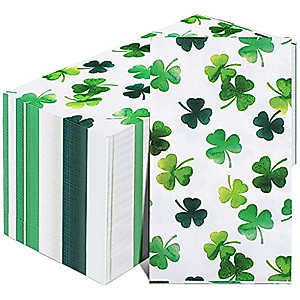 100 Pcs St. Patrick's Day Guest Napkins 3 Ply Disposable Paper Napkins Guest Hand Towels Cocktail Napkins Decorative Napkins for Home Dinner Kitchen Bathroom St Patricks Party Supplies