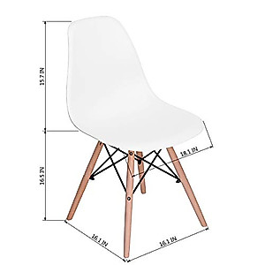 COZYCASA Dining Chairs Modern Style Dining Chairs Mid Century DSW Chair Shell Lounge Plastic Chair for Kitchen Dining Living Room Side Chairs Set of 6, White