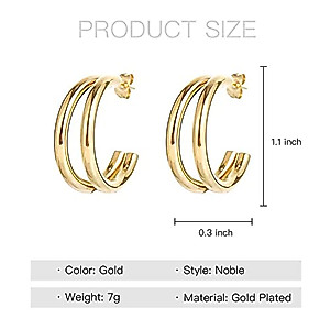 QQSE Earrings for Women - Jewelry Sterling Silver 925 Diamond Teen Girls, 14K Gold Fashion Cartilage Handmade Dangle Hooks Women, Personalized Ornaments, Gifts 1.1*0.3