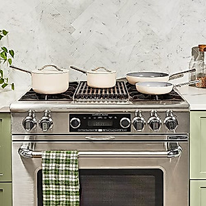 Caraway Mini Duo - Non-Stick Ceramic Mini Fry Pan (1.05 qt, 8") & Mini Sauce Pan (1.75 qt) - Non Toxic, PTFE & PFOA Free - Oven Safe & Stovetop Agnostic (Gas, Electric & Induction) - Cream