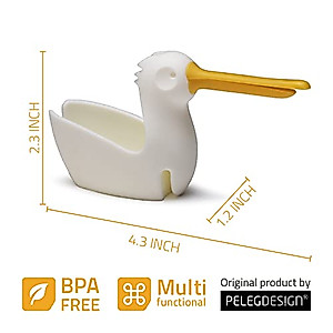 Peleg Design Pelicup: Tea Bag Holder - Fun Pelican-Shaped Tea Bag Holder for Cup w/Tea Bag Rest, Silicone Holder for Tea Bags, Mug Tea Bag Holder, 2.3x4.3x1.2 in, Cute Tea Accessories for Tea Lovers