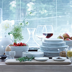 LSA International Dine Bowl & Oak Servers O9.5in, 9.5", White